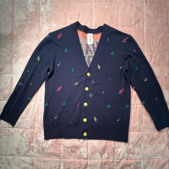 Disney | Sweaters | Disney Navy Cardigan With Colorful Music Notes ...